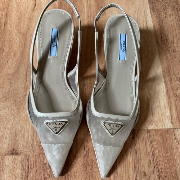 Prada | Shoes | Prada Nude Mesh Slingback | Poshmark
